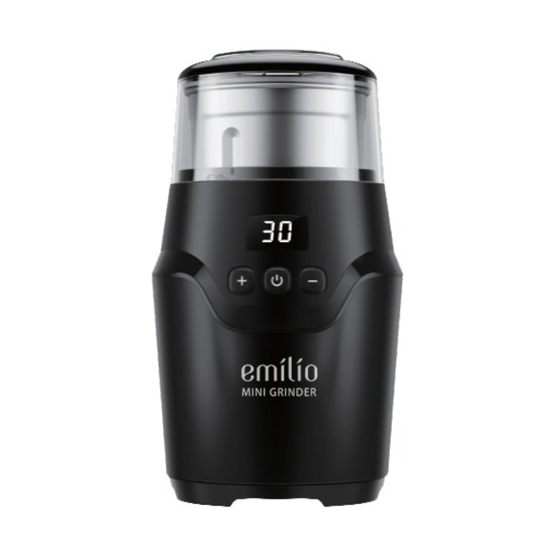 מטחנת קפה ביתית עם טיימר דיגיטלי דגם Emilio Mini בצבע שחור 150W ...