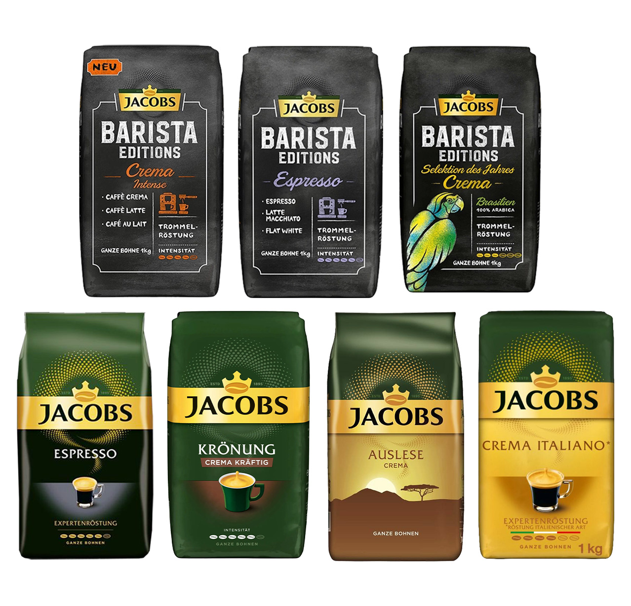 3 ק''ג קפה ג'ייקובס מיקס לבחירה MIX JACOBS BARISTA EDITIONS | פולי קפה ...