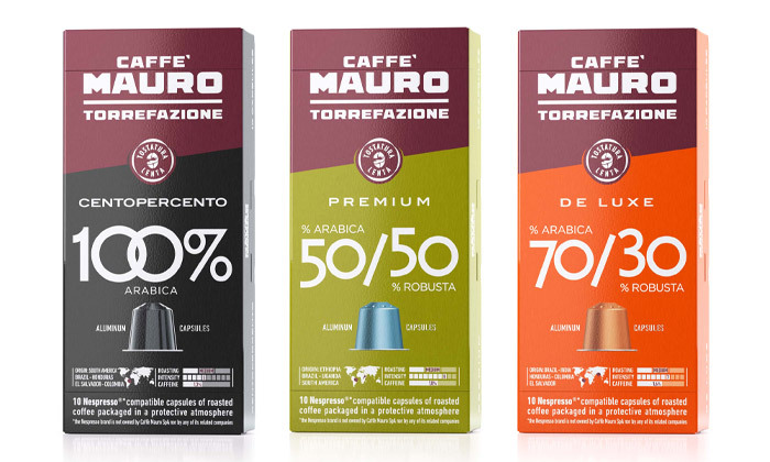200 קפסולות תואמות נספרסו Caffe Mauro MIX | למכונות קפה ®NESPRESSO ...
